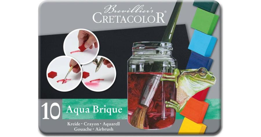 Cretacolor Aqua Brique - Metal Kutu, 10 Renk (Profesyonel Tablet Sulu
